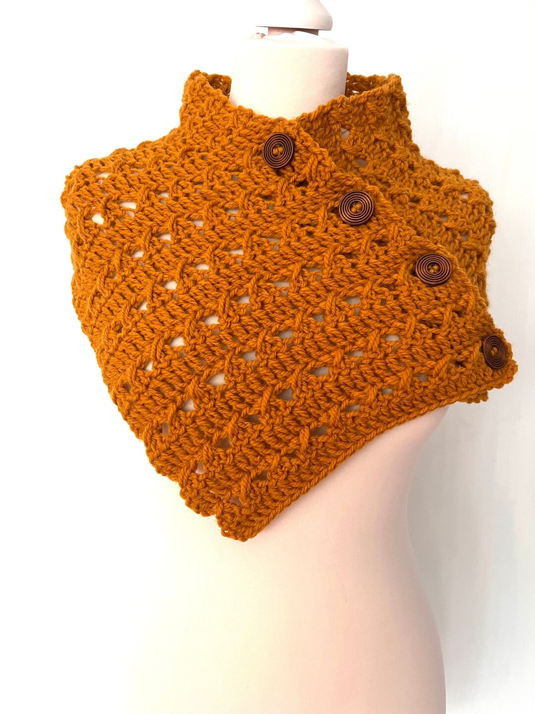 Gold Crochet Cowl ,irish Cowl Neck Warmer Cable , Collar Infinity Scarf ...