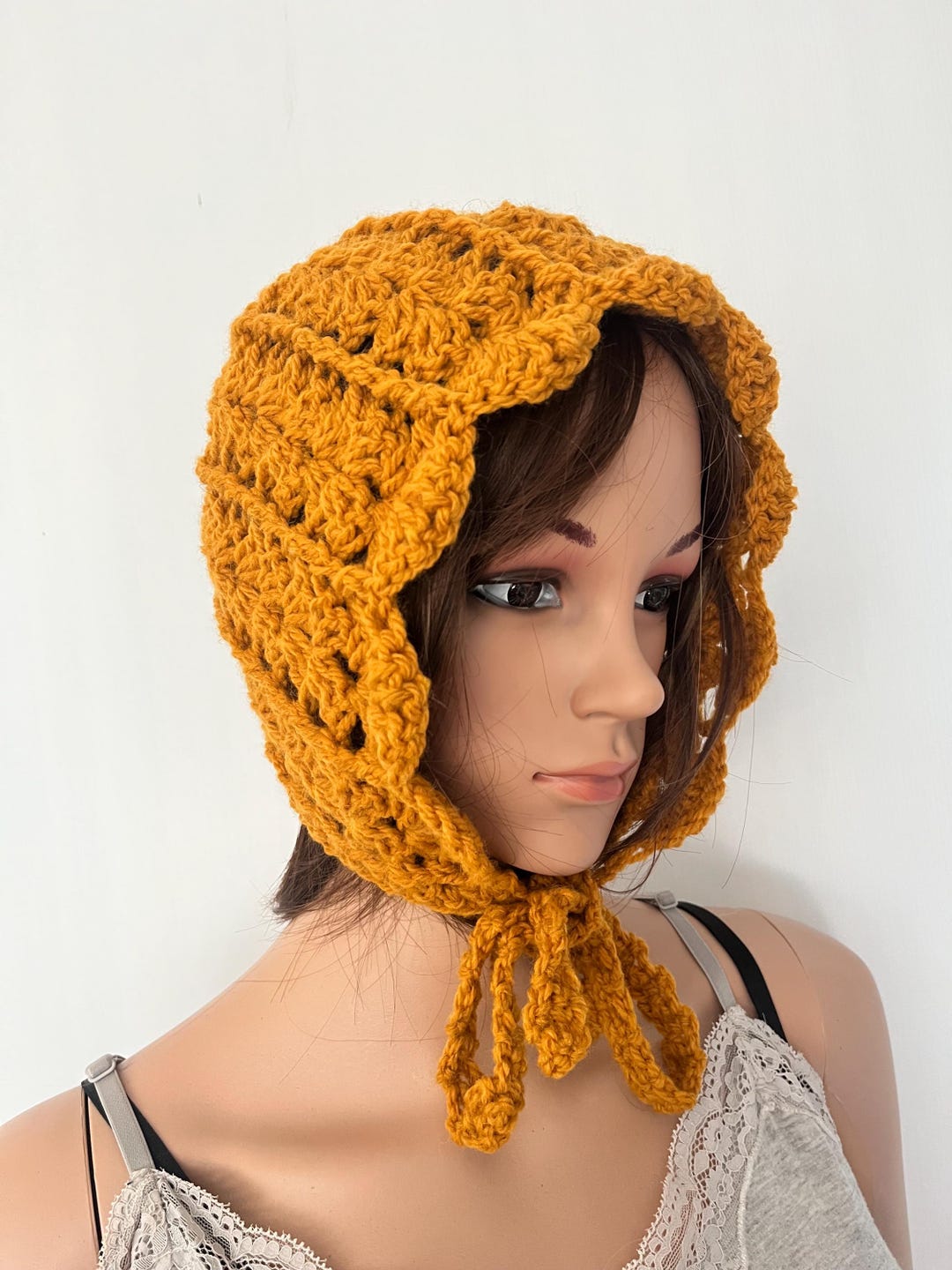 Adult Bonnet , Crochet Bonnet Hat, Amish Hat, 1800 Hats, Lace Knit ...