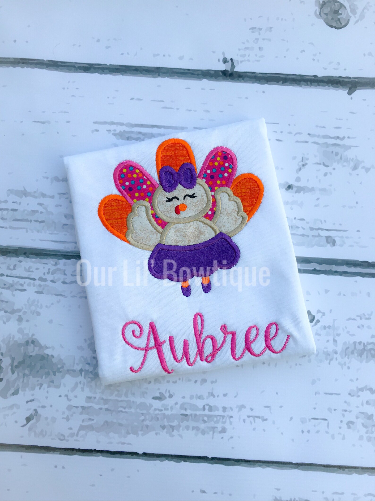 Girls Thanksgiving Shirt: Ballerina Turkey Applique - Etsy
