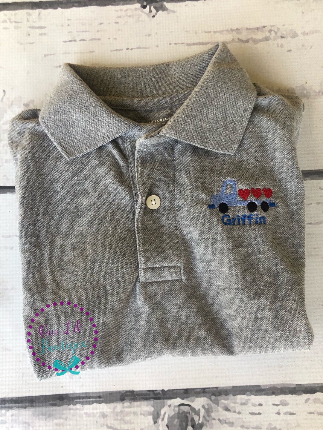 Valentine Truck Polo: Personalized Monogrammed Boys Shirt - Etsy