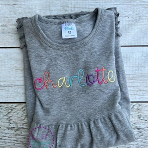 Personalized Girls Dress - Name Dress - Girls Name Dress - Colorful ...