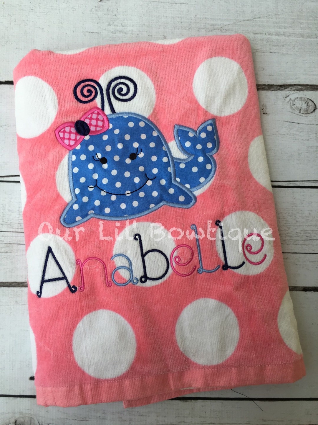 Whale Beach Towel- Personalized Beach Towel - Beach Towels - Applique ...