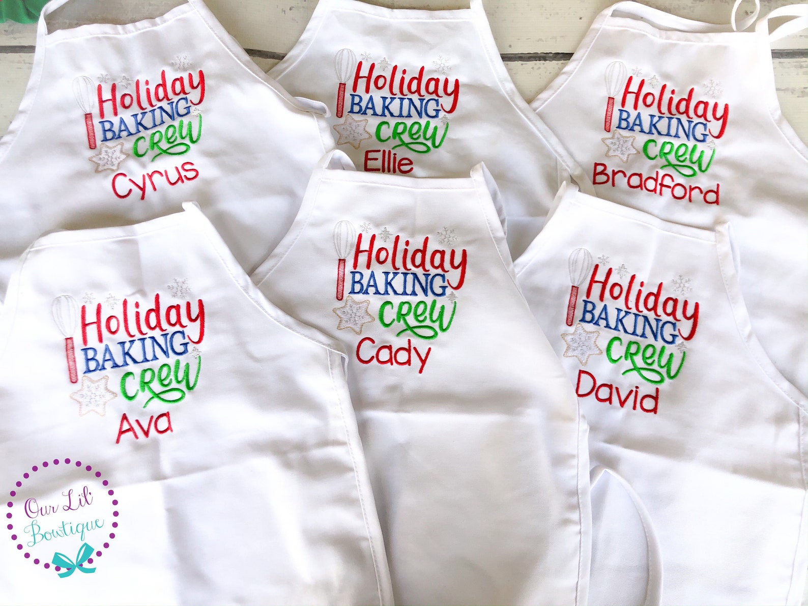 Holiday Baking Crew Apron Personalized Apron Personalized | Etsy