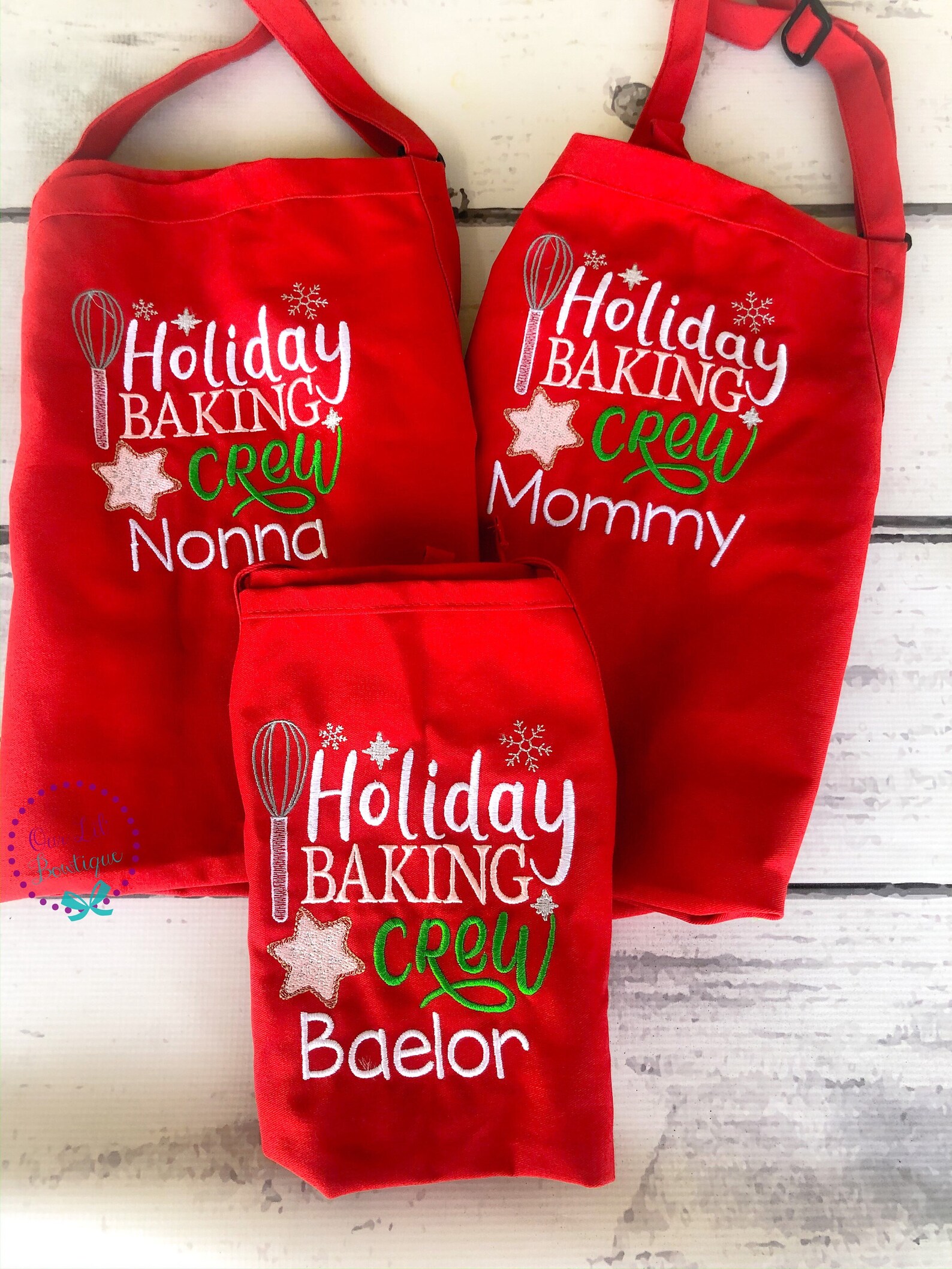 Holiday Baking Crew Apron Personalized Apron Personalized - Etsy