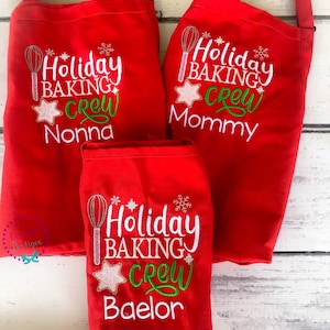 Holiday Baking Crew Apron - Personalized Apron - Personalized ...
