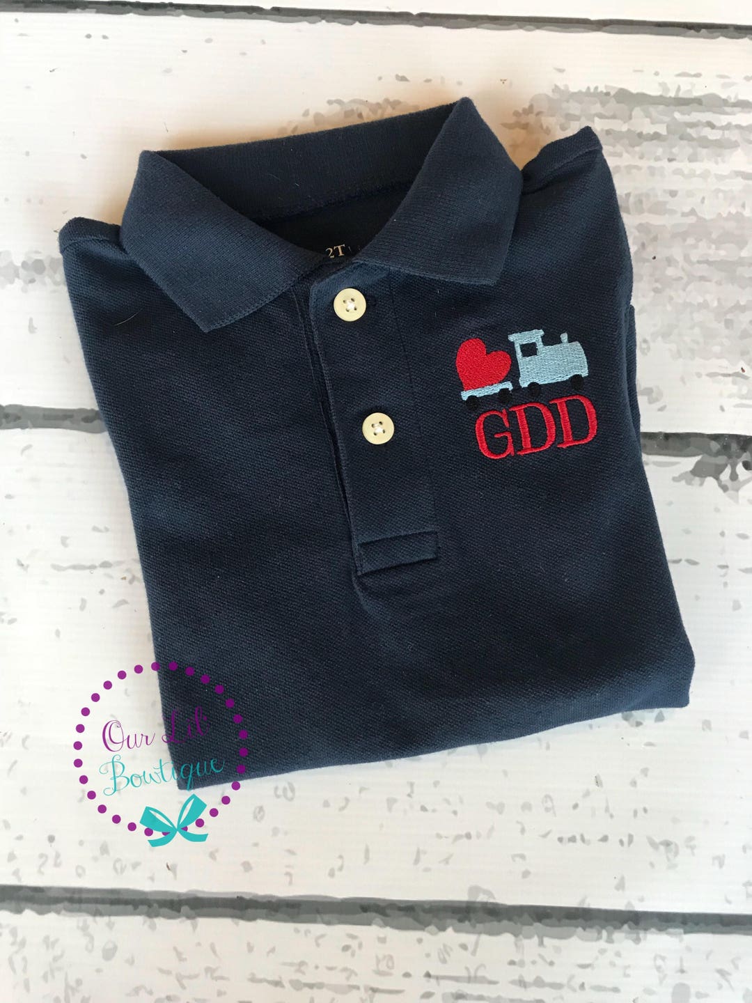 Valentine's Day Monogrammed Polo: Heart Train Shirt - Etsy