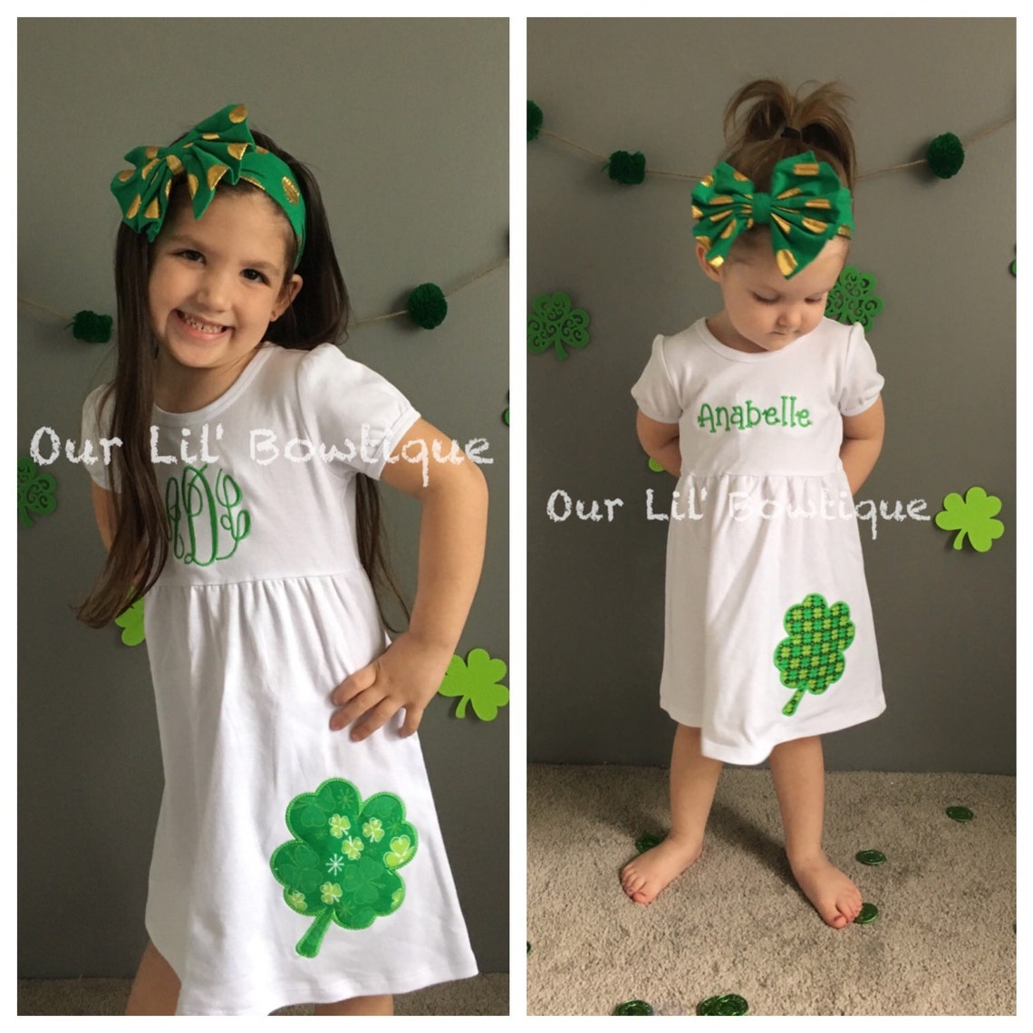 Four Leaf Clover Dress Girls St. Patricks Day Dress - Etsy