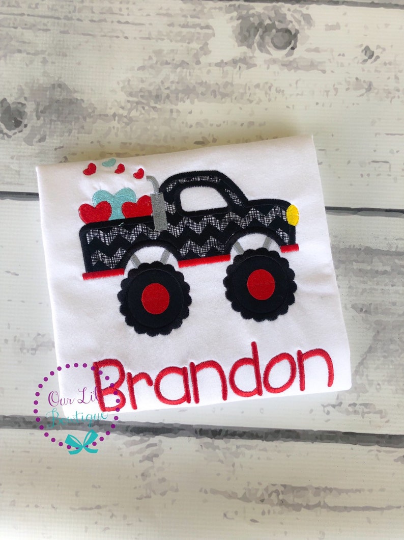 Valentine Monster Truck Boy's Monster Truck | Etsy