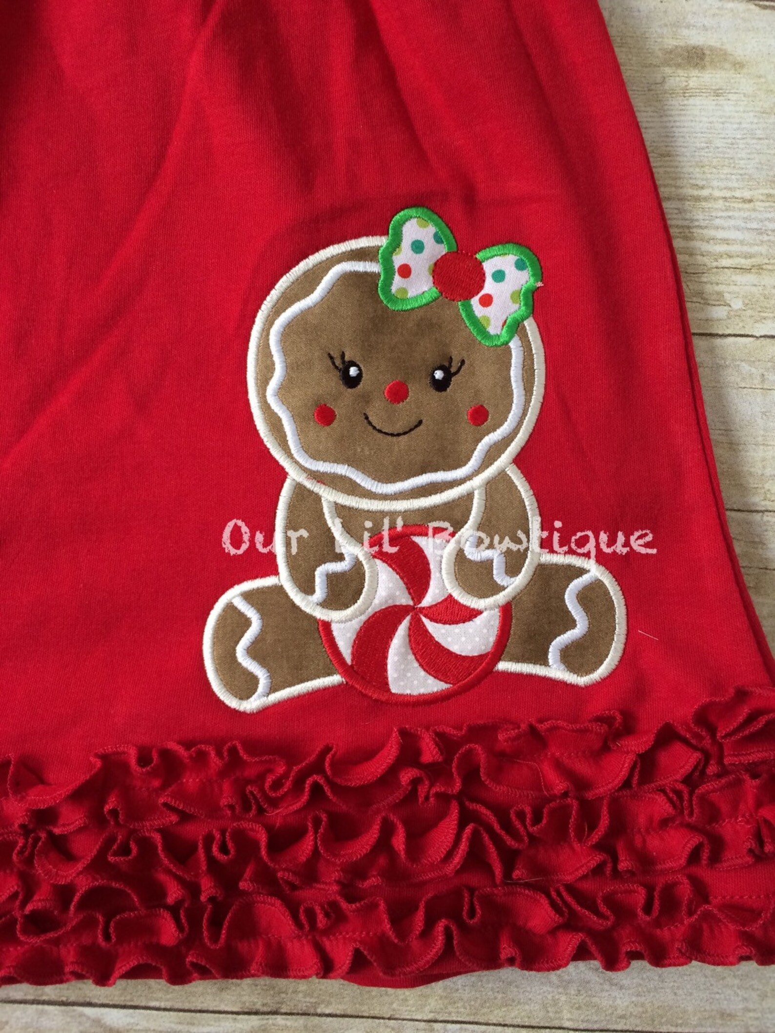 Gingerbread Christmas Shirt - Girls Christmas Dress - Gingerbread Shirt ...