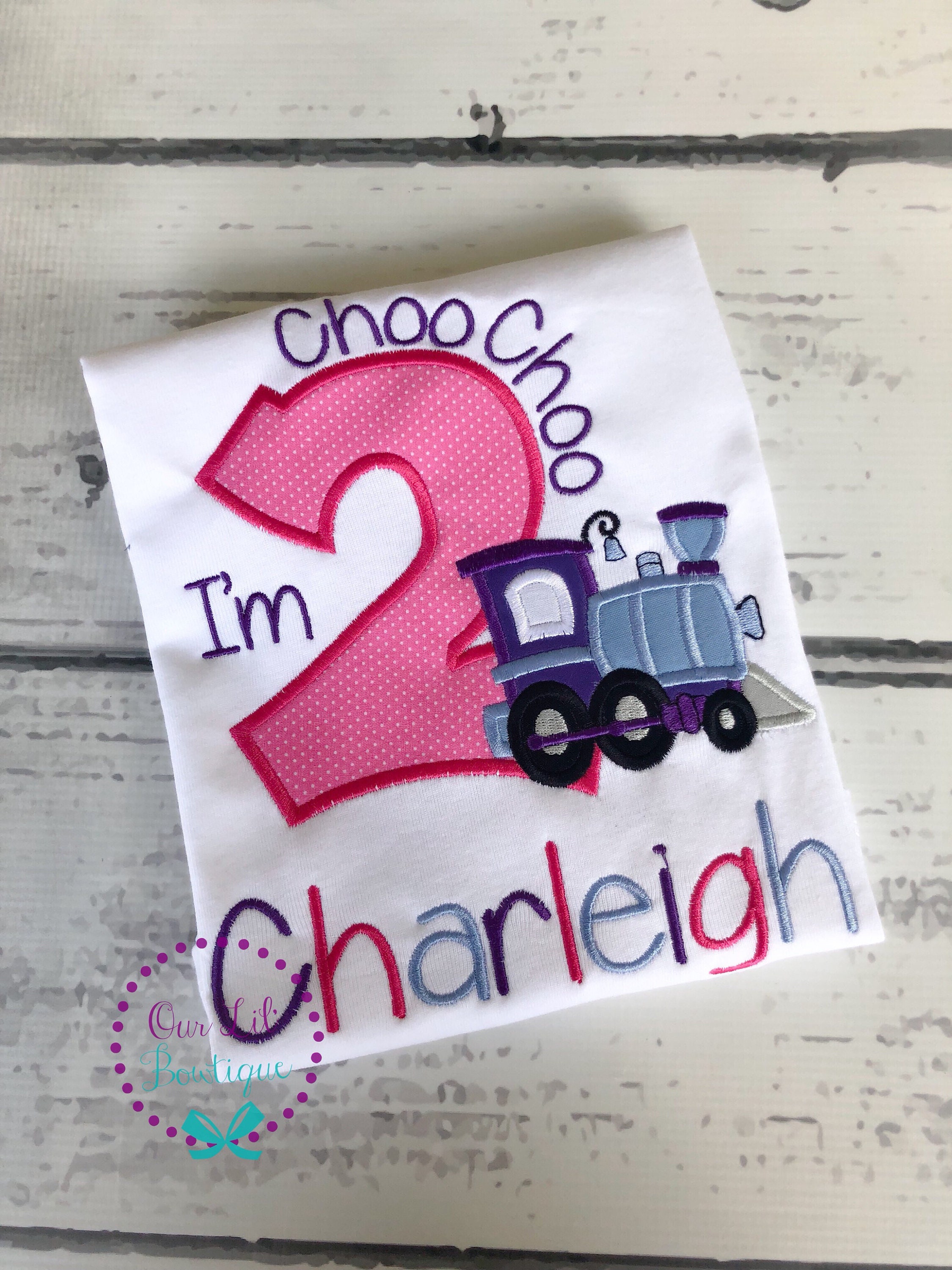 Choo Choo I'm 2 Train Shirt Girl Train Birthday Boy | Etsy