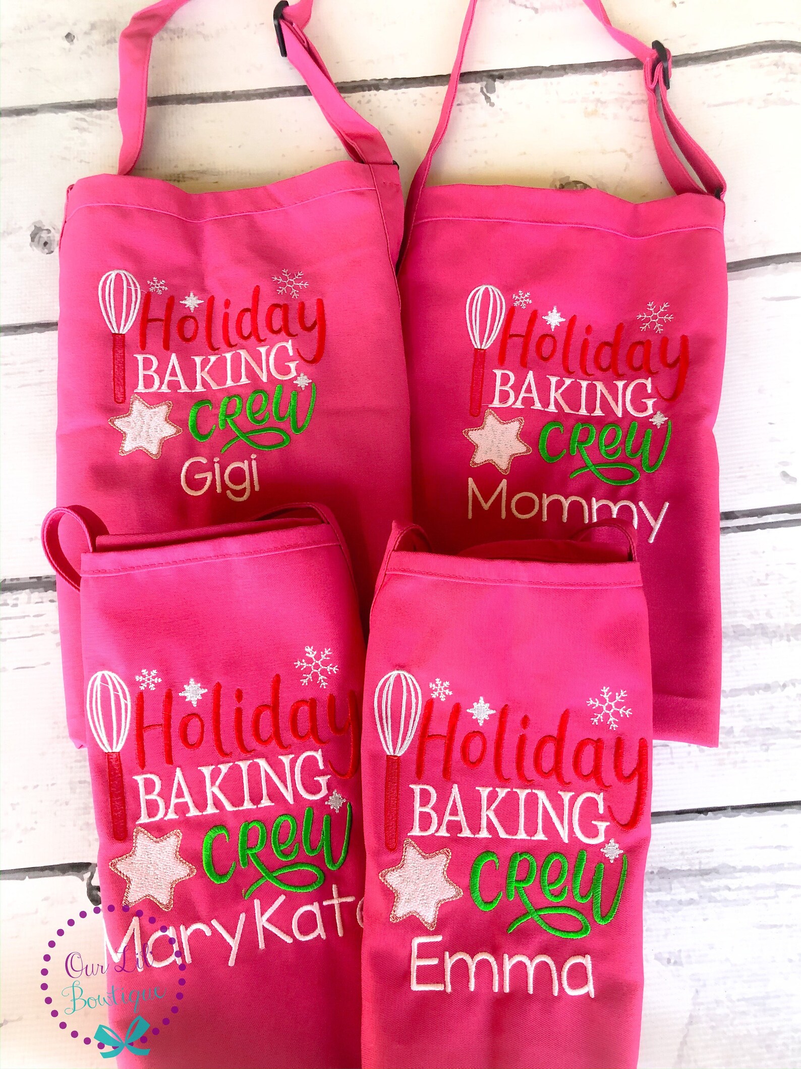 Holiday Baking Crew Apron Personalized Apron Personalized | Etsy