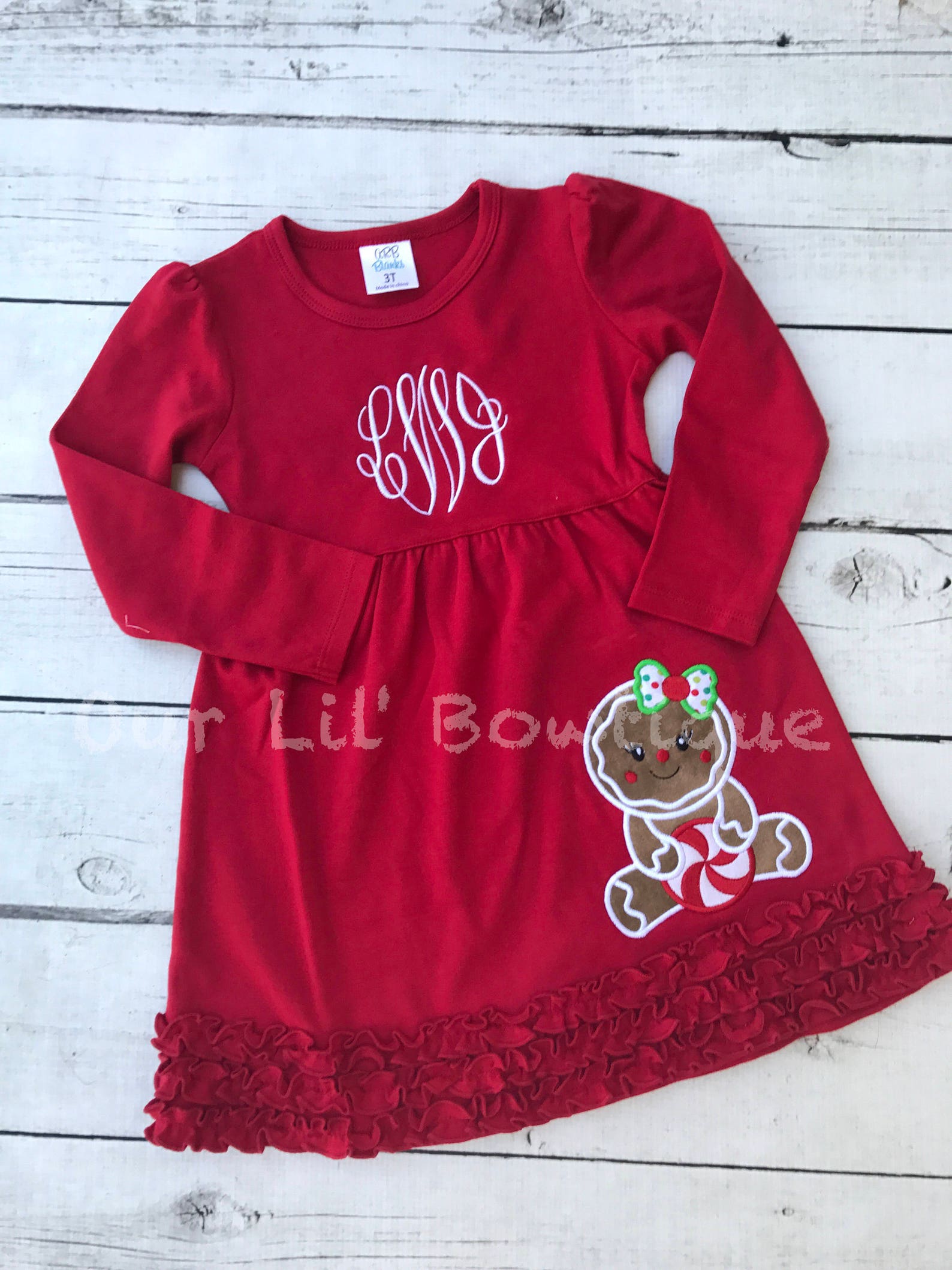 Gingerbread Christmas Shirt - Girls Christmas Dress - Gingerbread Shirt ...