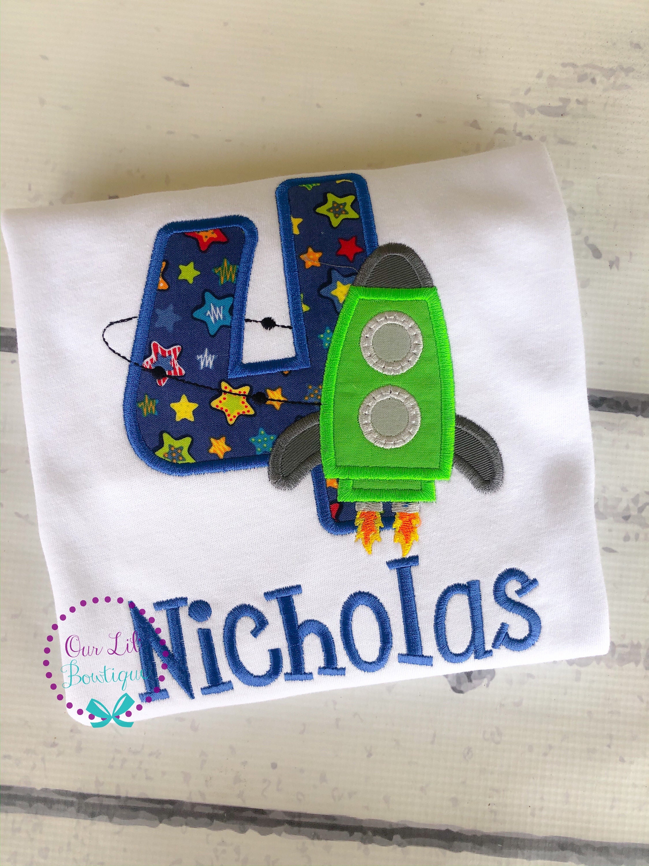 Rocket Ship Shirt Astronaut Birthday Shirt Space Birthday | Etsy