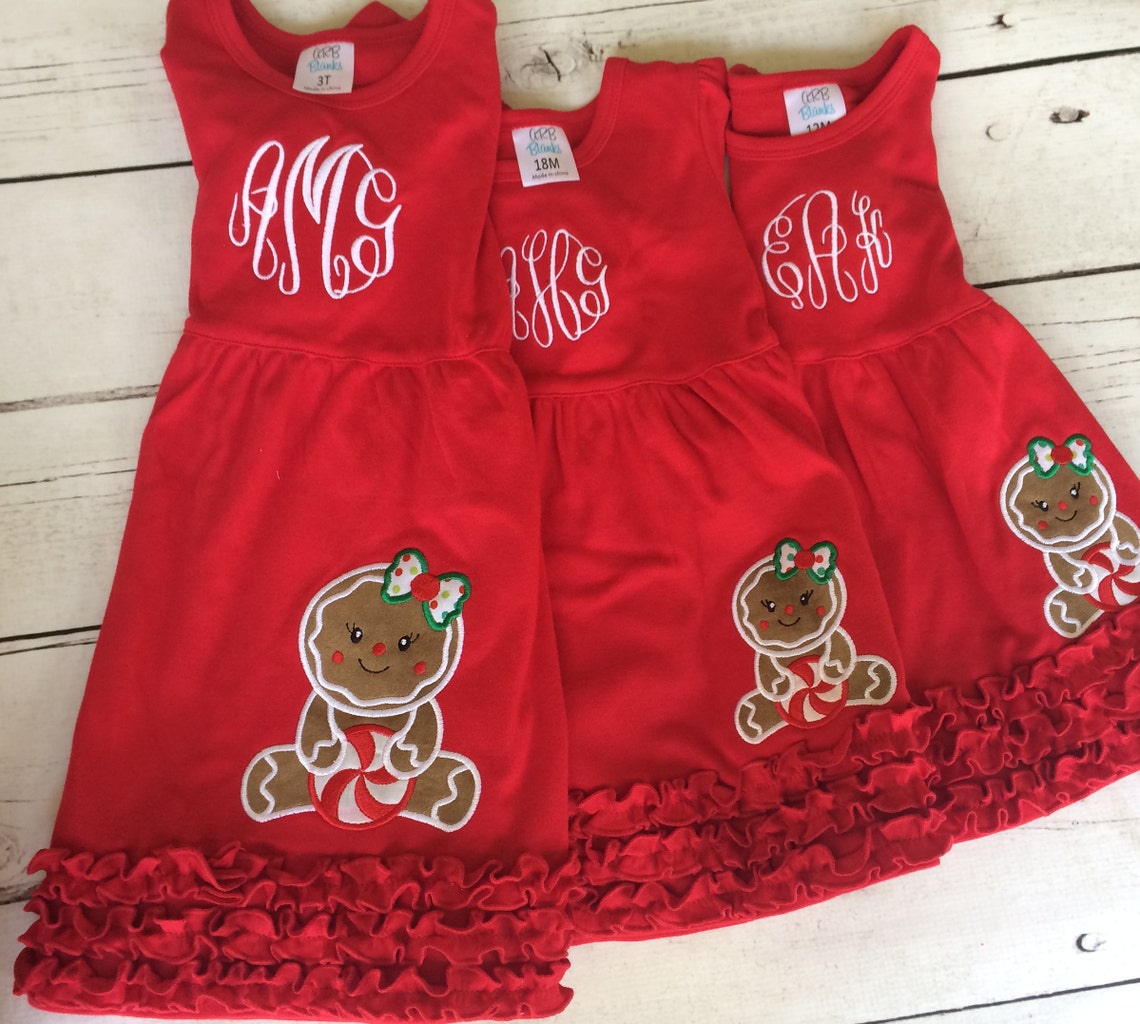 Gingerbread Christmas Shirt - Girls Christmas Dress - Gingerbread Shirt ...
