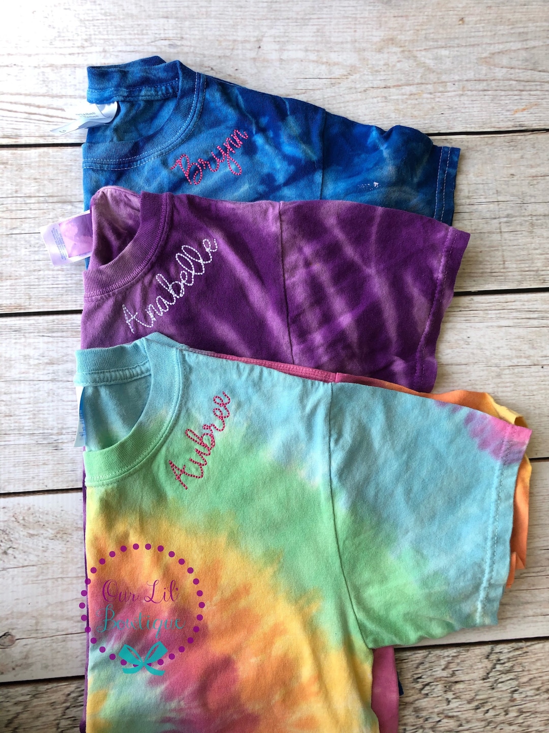 Personalized Tie Dye T-shirt - Monogrammed Name on Collar - Tie Day ...