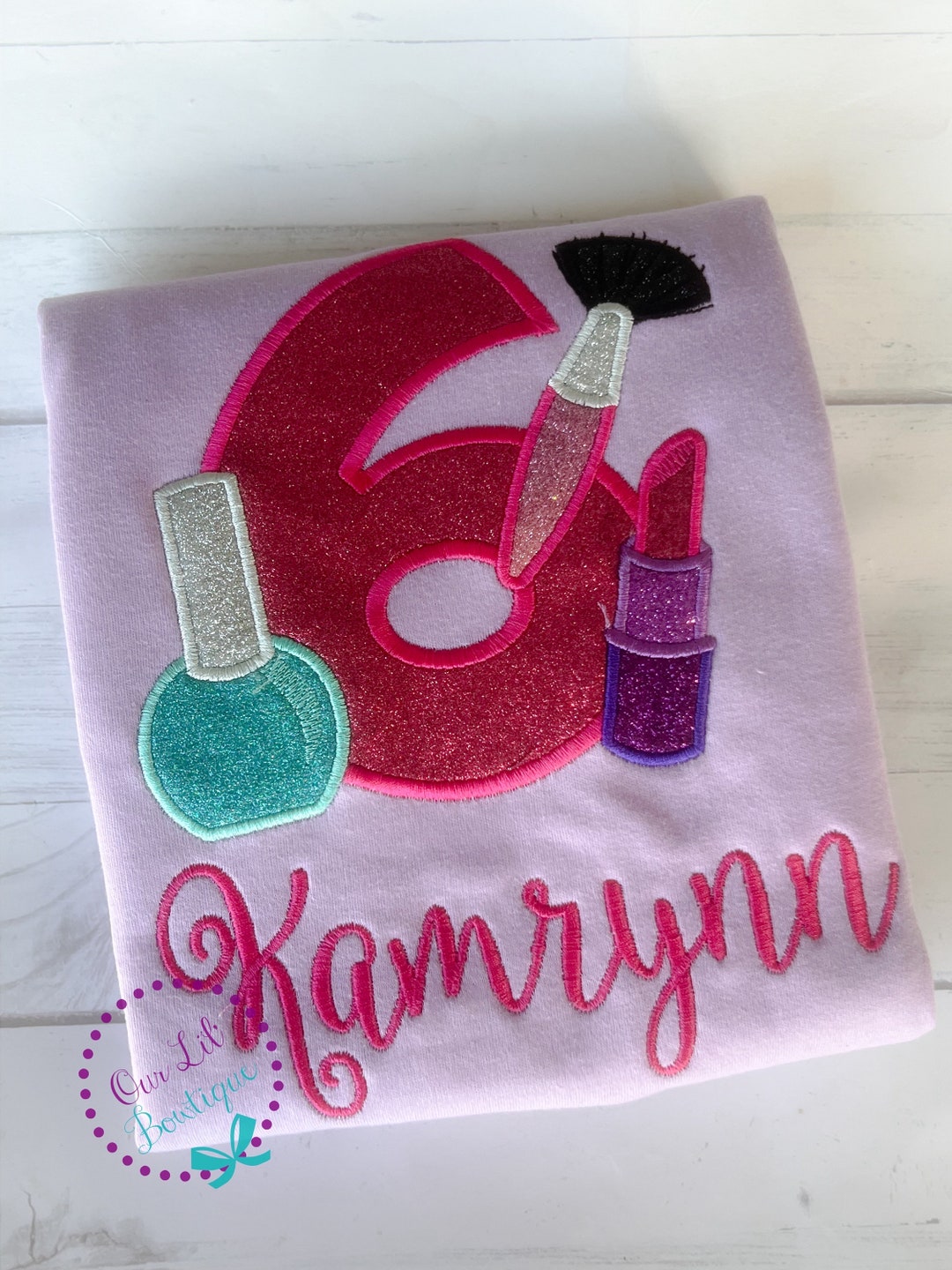 Girls Make up Personalized Birthday Shirt -spa Personalized Shirt ...