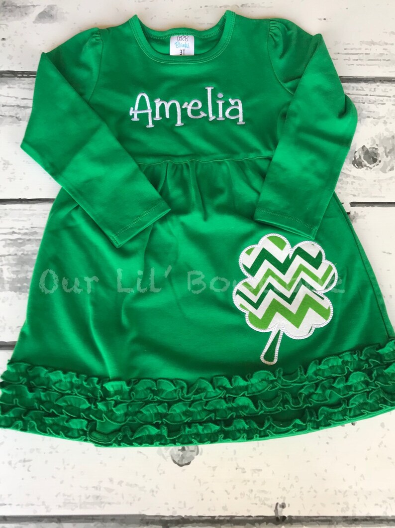 Four Leaf Clover Dress Girls St. Patricks Day Dress - Etsy