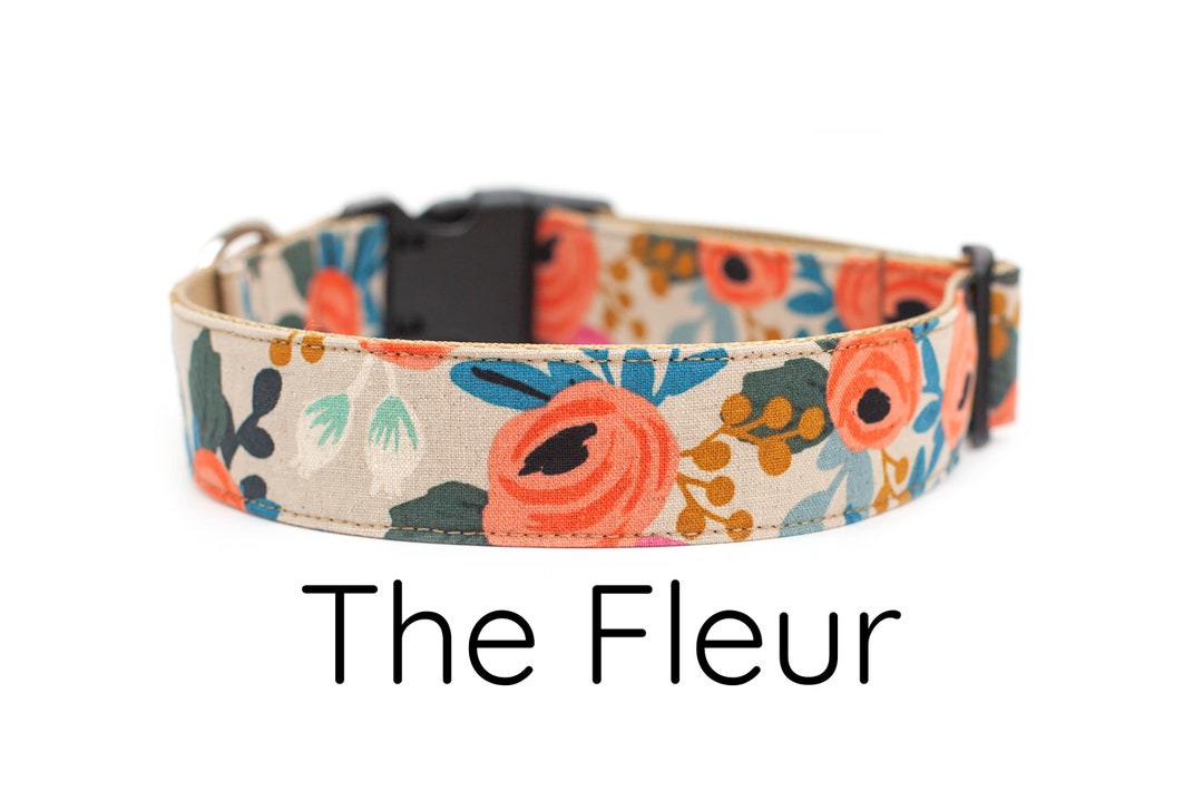Handmade Floral Dog Collar, Rose Dog Collar, Girl Dog Collar, Pink ...
