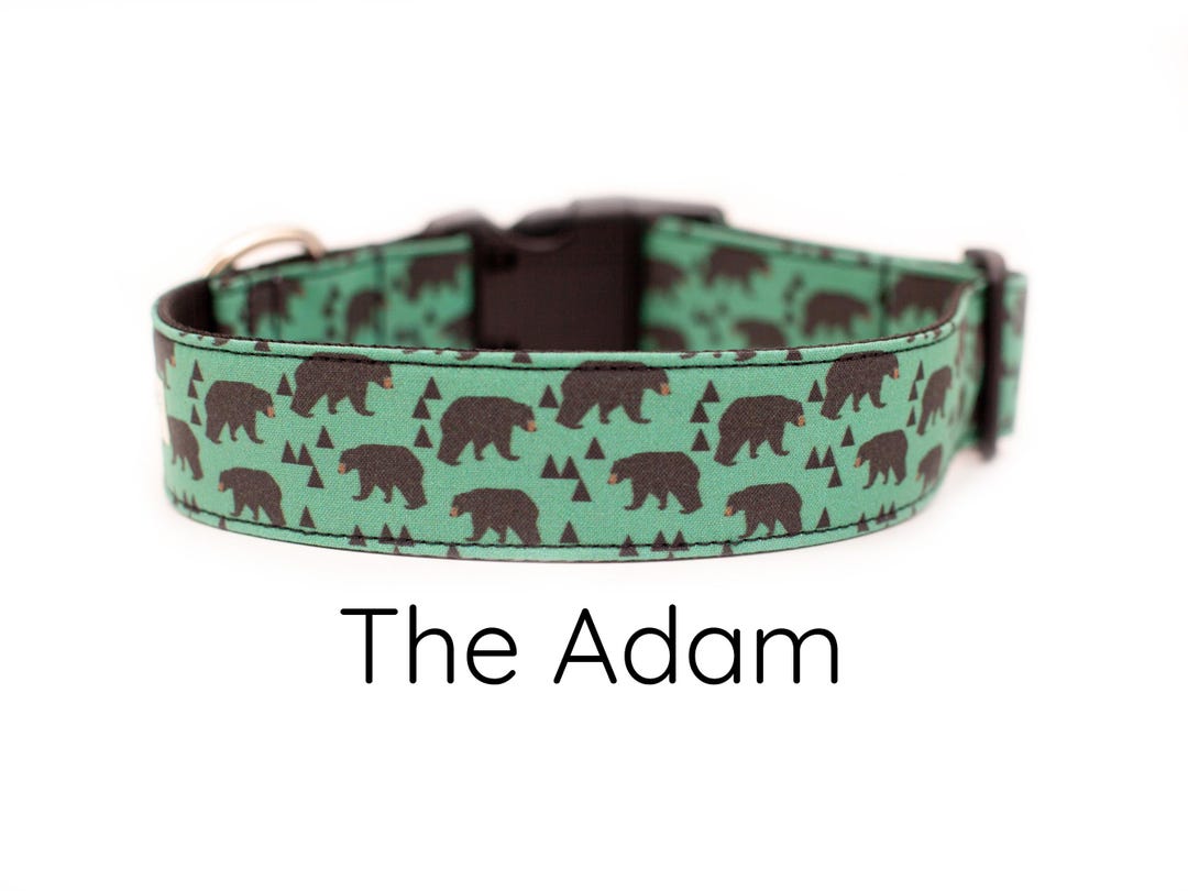 Bear Dog Collar, Adventure, Nature, Woodland Collar, Outdoor Dog Collar ...