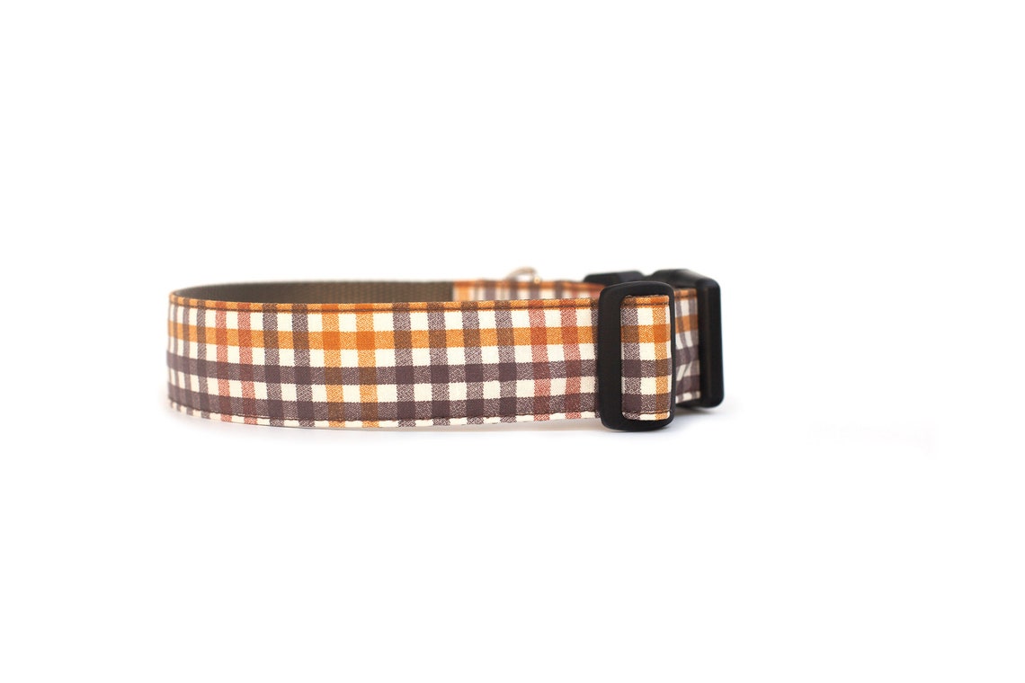 Fall Plaid Dog Collar, Fall Dog Collar, Autumn Dog Collar, Boy Dog ...