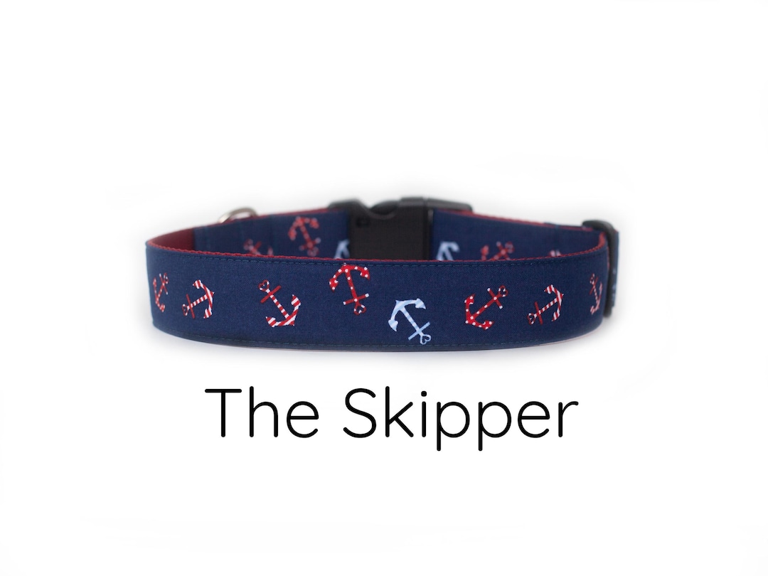 Nautical Dog Collar, Anchors Dog Collar, Sailing Dog Collar, Ocean Dog ...