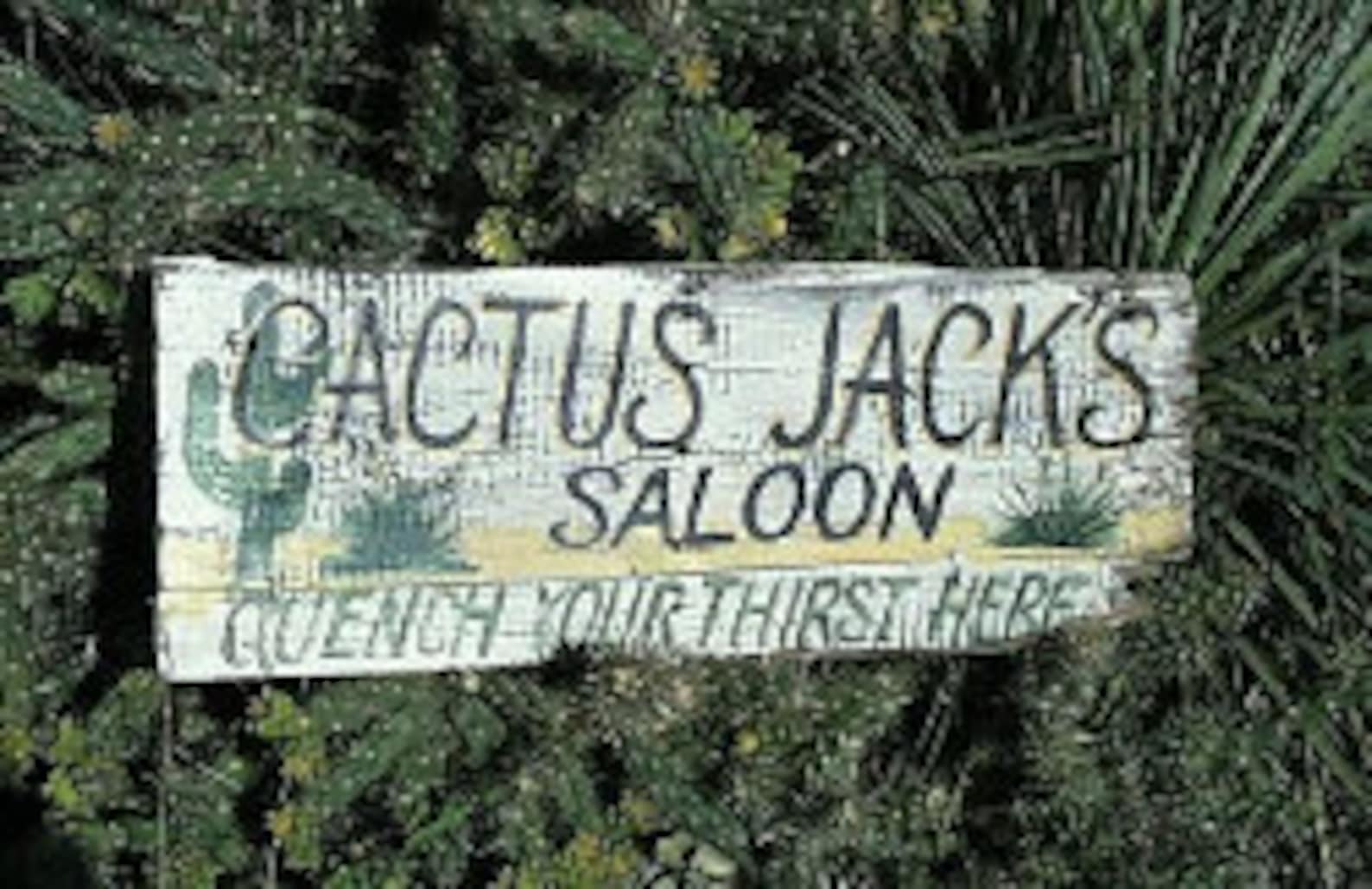 Cactus Jack's Saloon. Primitive Wooden Bar Sign. Customize - Etsy