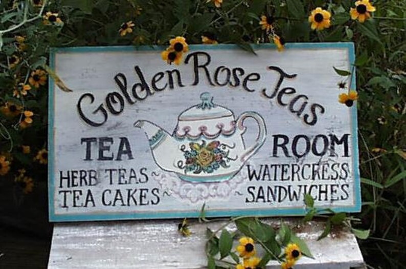 Golden Rose Tea Room Sign...customize It - Etsy