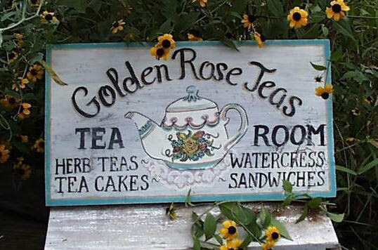 Golden Rose Tea Room Sign...customize It - Etsy