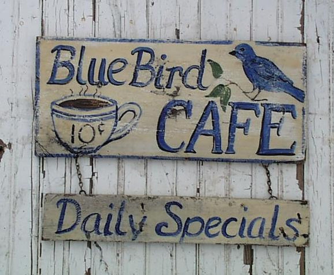 Blue Bird Cafe Sign... Customize It - Etsy
