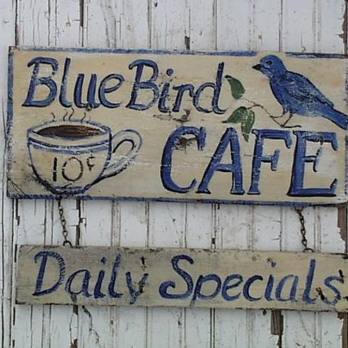 Blue Bird Cafe Sign... Customize It - Etsy