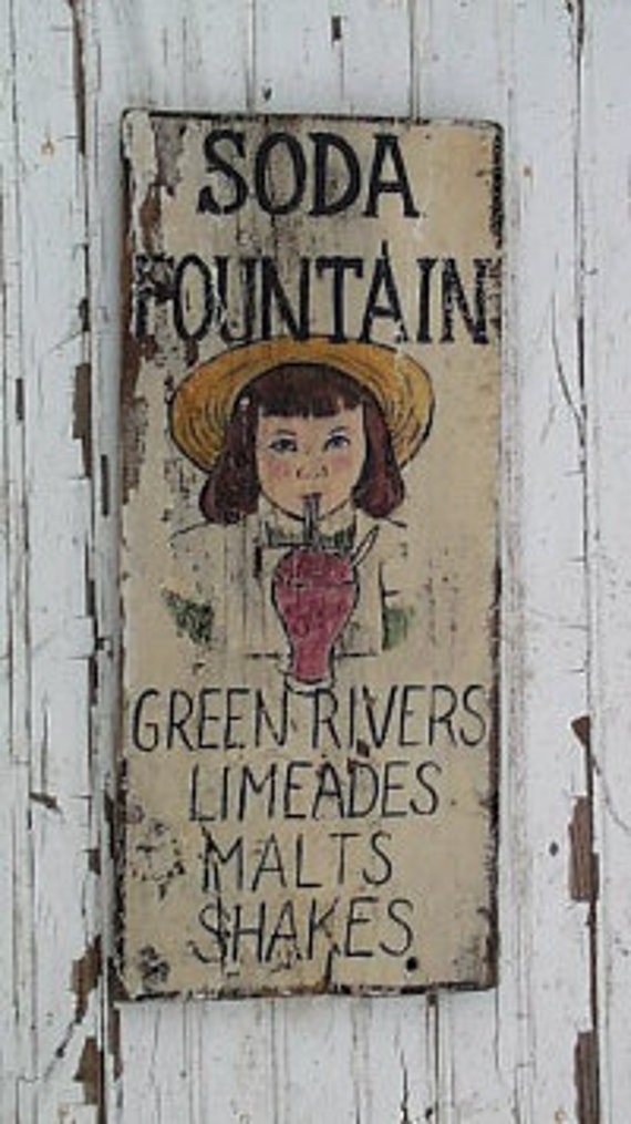 Vintage Soda Fountain Sign - Etsy