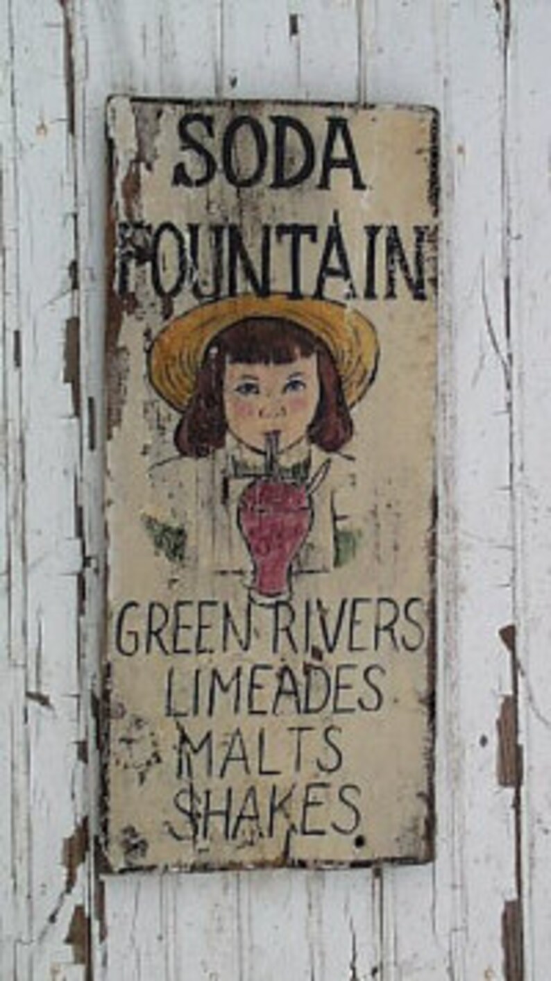 Vintage Soda Fountain Sign - Etsy