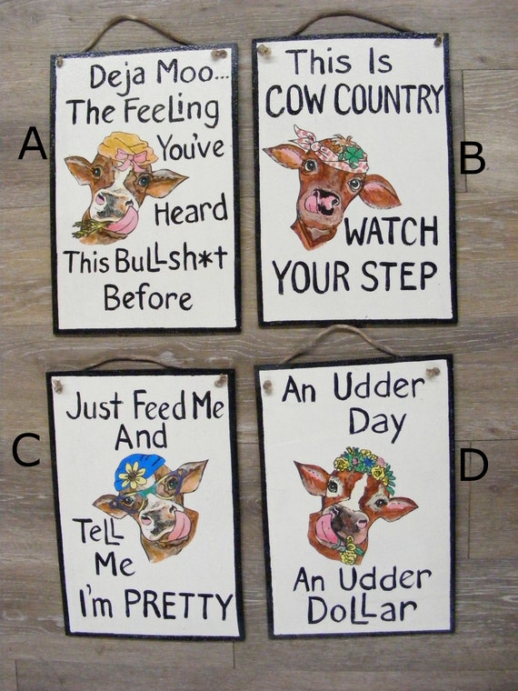 Funny Cow Signs 2 | Etsy
