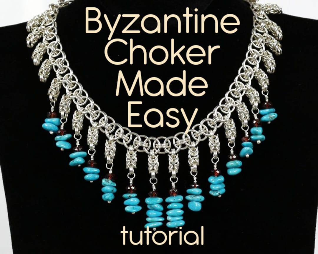 Chainmaille Necklace Tutorial, Jewelry Instructions, Byzantine Weave ...