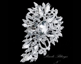 Large Rhinestone Brooch | Etsy