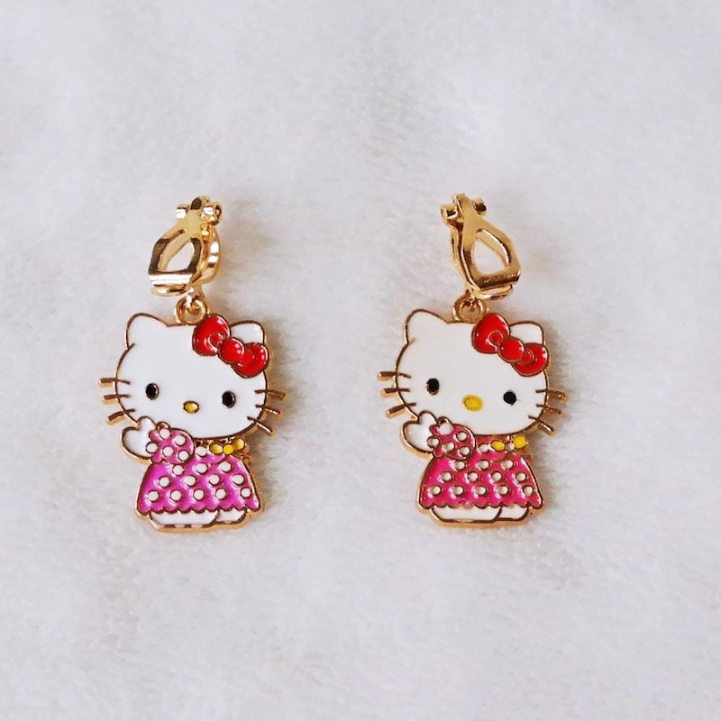 Kitty Hello Earrings - Etsy