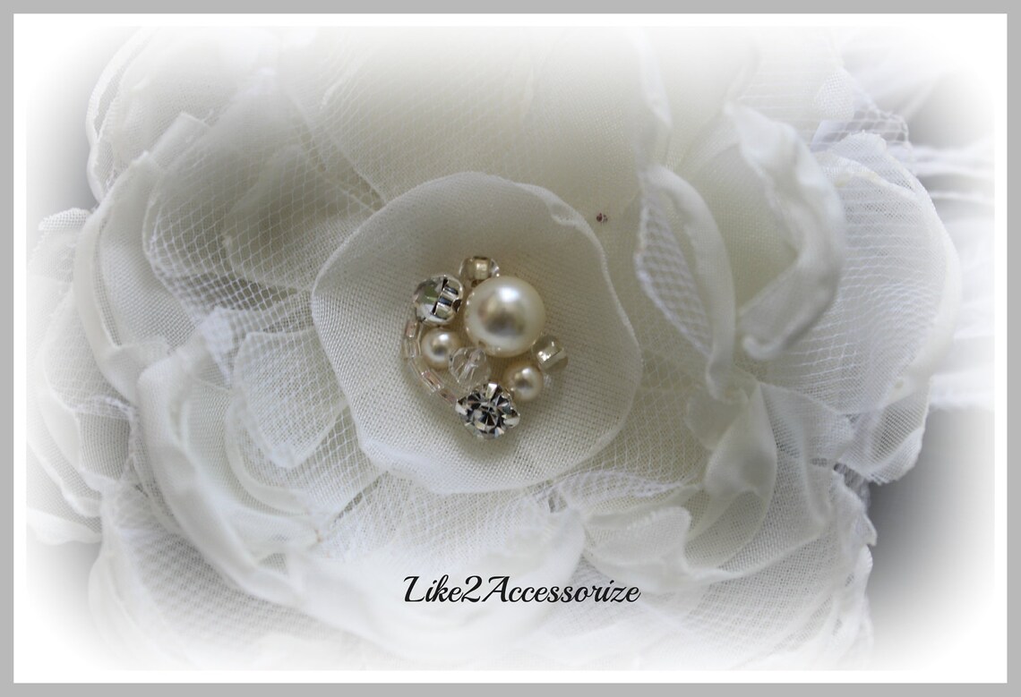 Ivory Wedding Flower Hair Clip Bridal Hair Accessories Wedding - Etsy