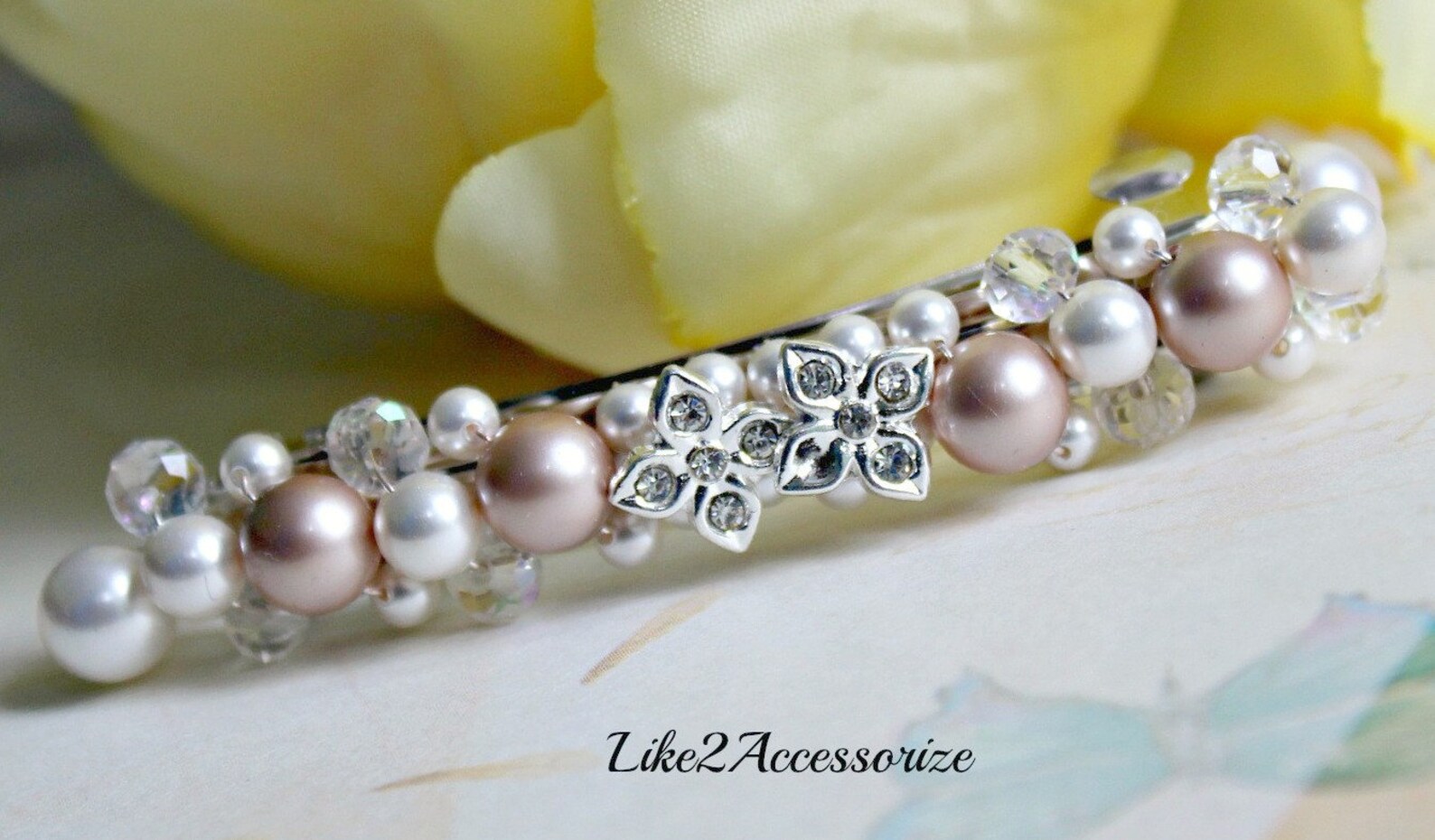 Bridal Pearl Barrette, Wedding Barrette, Pearl Hair Accessories, French ...