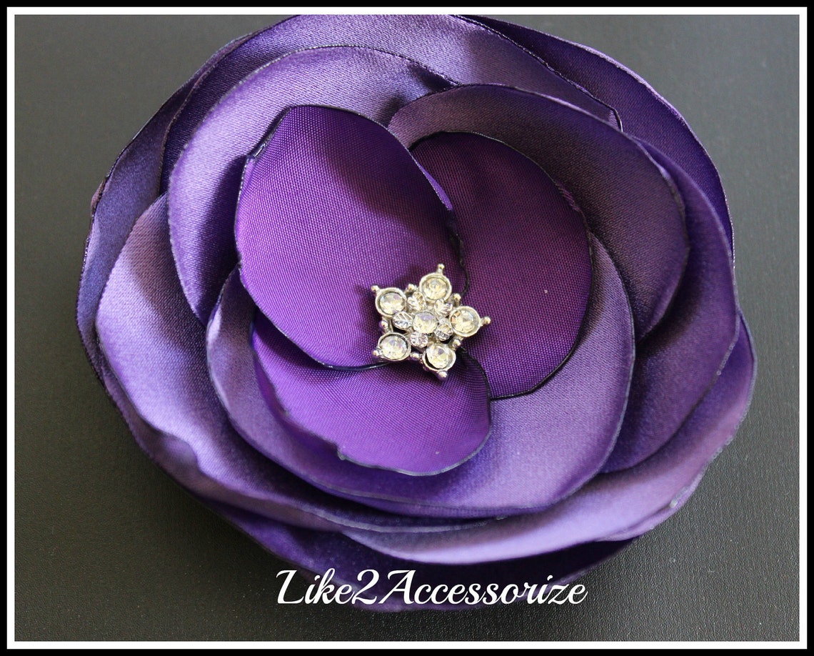 Purple Flower Hair Clip Wedding Hair Accessories Bridal - Etsy
