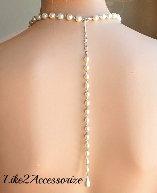 Backdrop Attachment, Pearl Back Drop to Add to Your Necklace, White ...