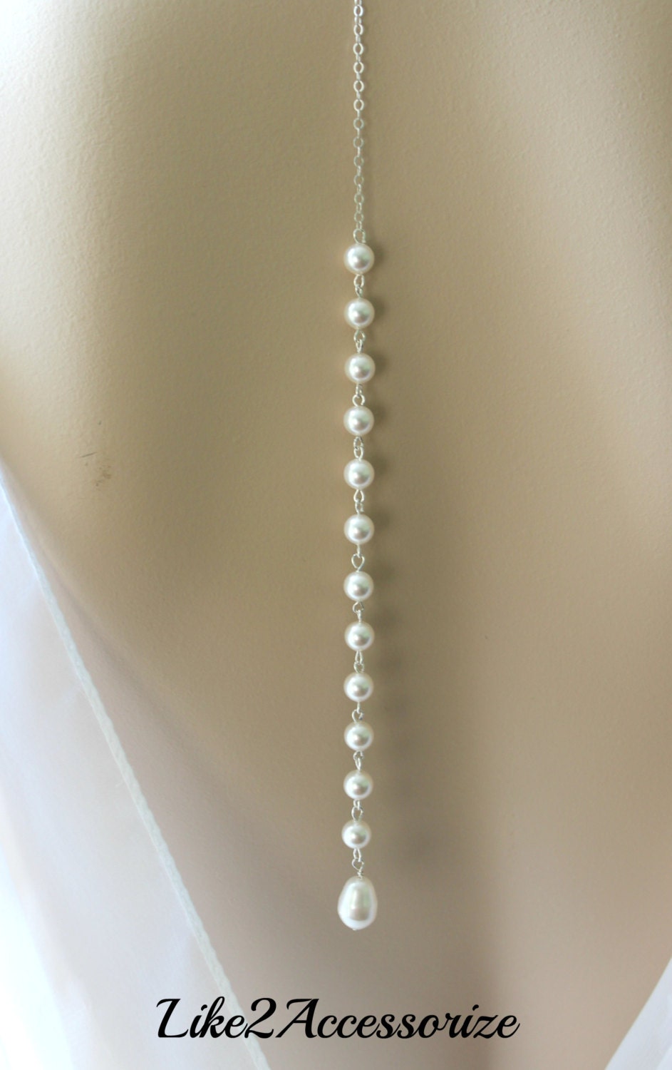 Backdrop Attachment, Pearl Back Drop to Add to Your Necklace, White ...