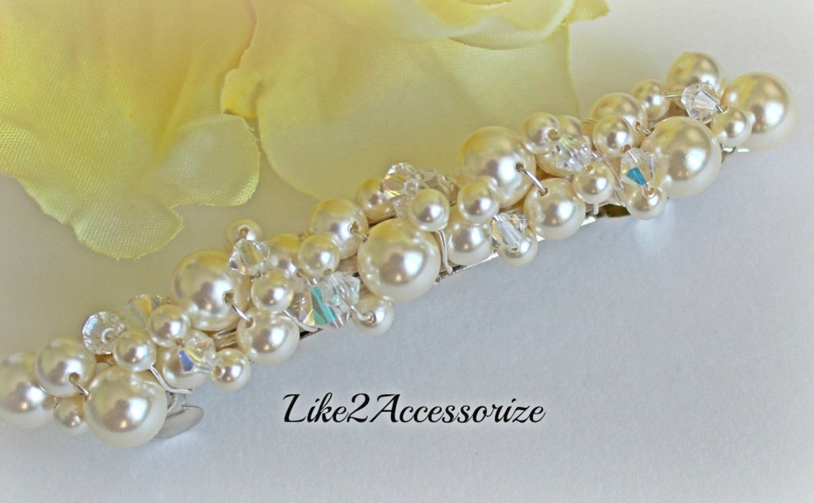 Pearl Bridal Barrette Wedding Barrette Pearl Hair Accessory - Etsy