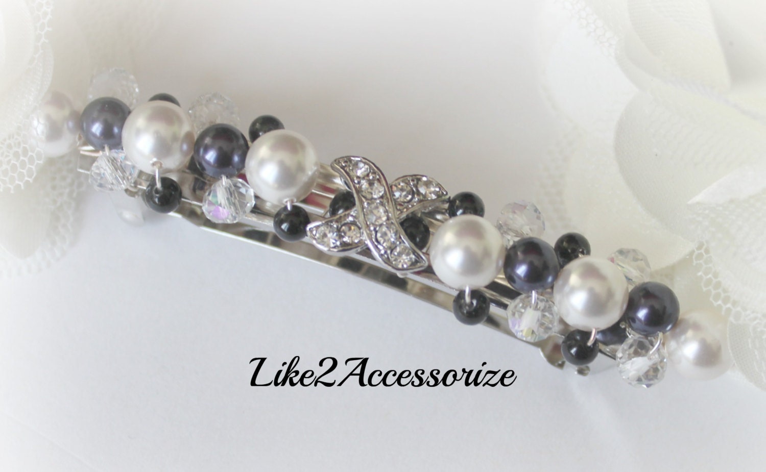 Bridal Pearl Barrette, Wedding Barrette, Pearl Hair Accessories, French ...