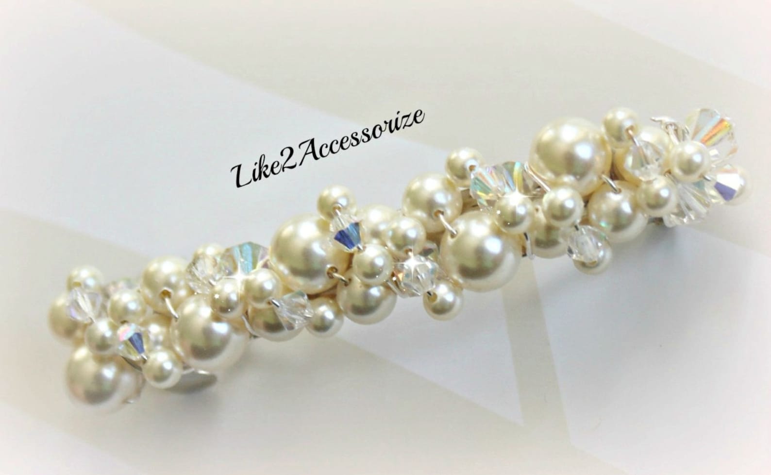 Pearl Bridal Barrette, Wedding Barrette, Pearl Hair Accessory, French ...