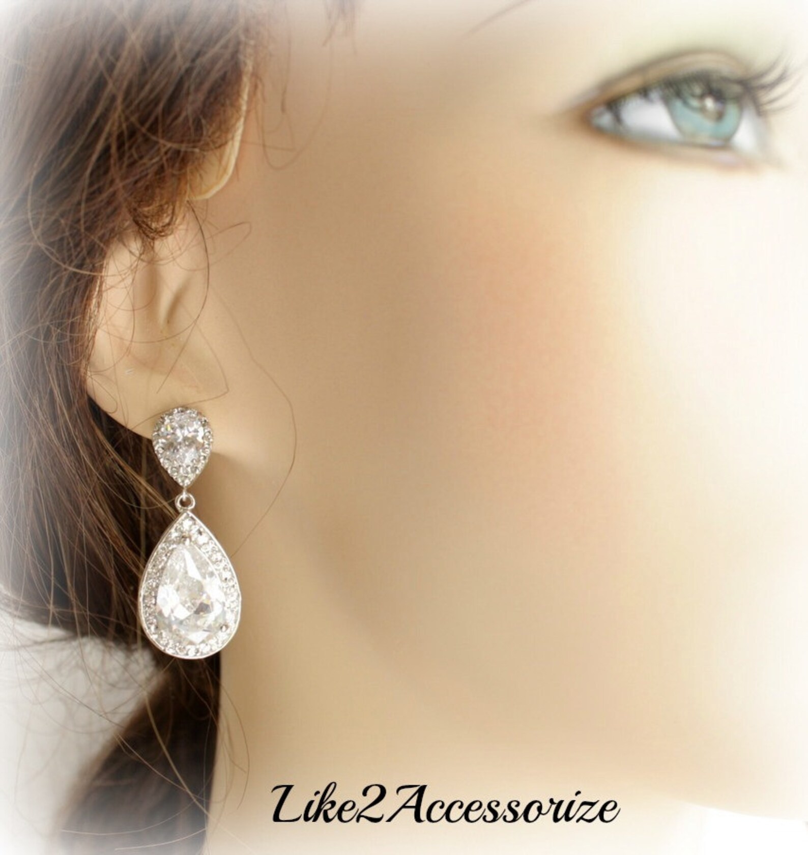 CZ Earring Cubic Zirconia Earring Rhinestone Earrings - Etsy