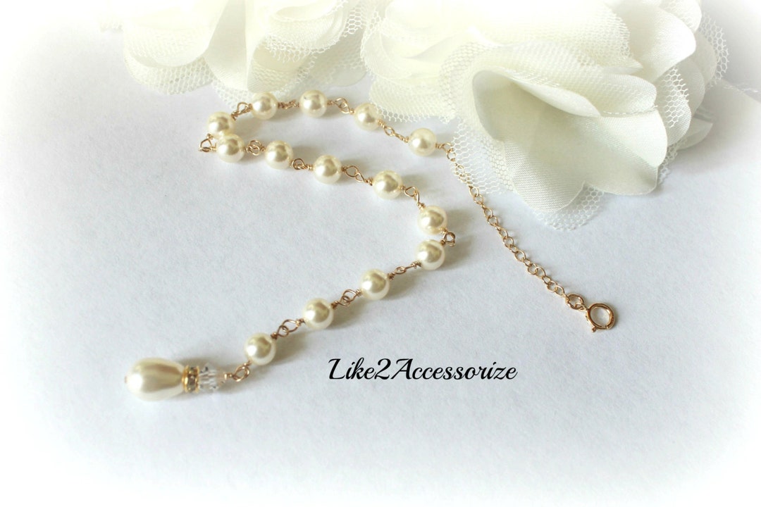 Backdrop Attachment, Pearl Back Drop to Add to Your Necklace, White ...