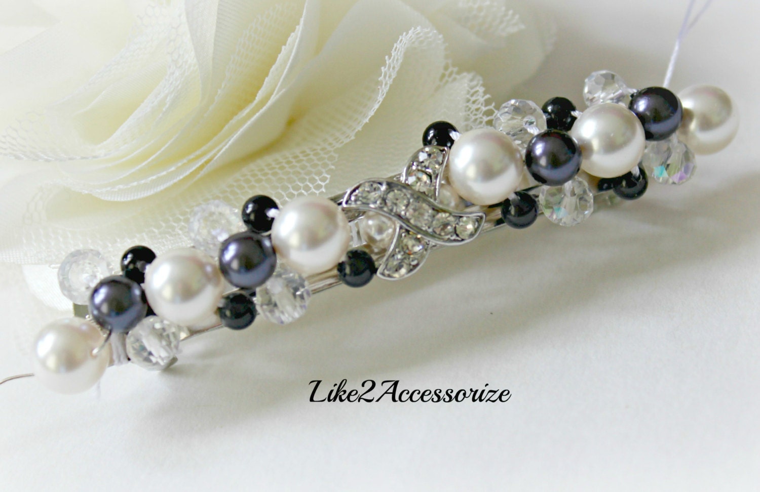 Bridal Pearl Barrette, Wedding Barrette, Pearl Hair Accessories, French ...