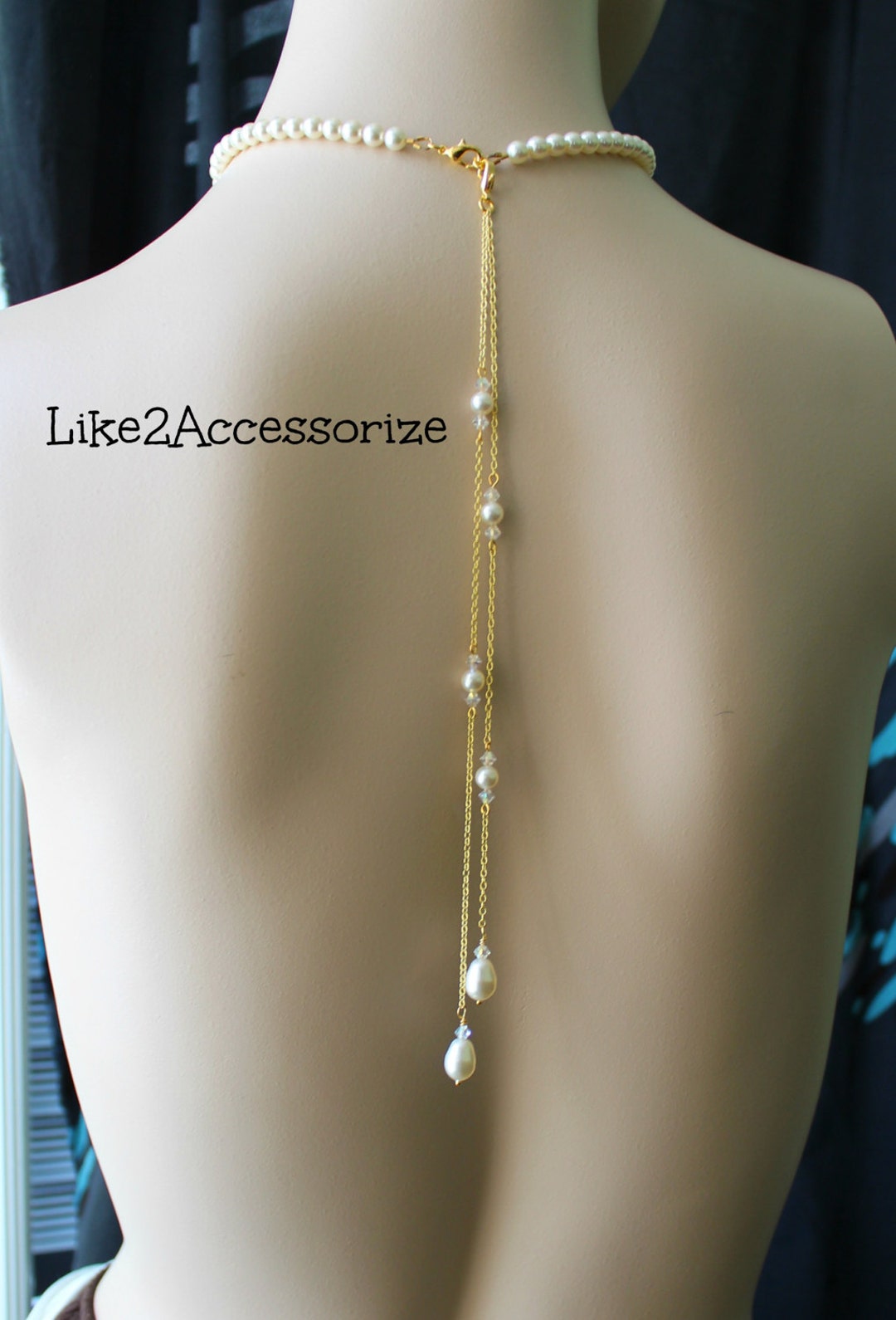 Double Strand Backdrop Attachment, Tear Drop Pearl, Back Drop Add on ...