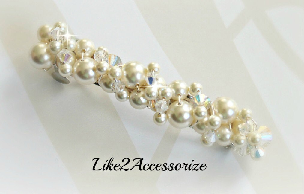 Pearl Bridal Barrette Wedding Barrette Pearl Hair Accessory - Etsy