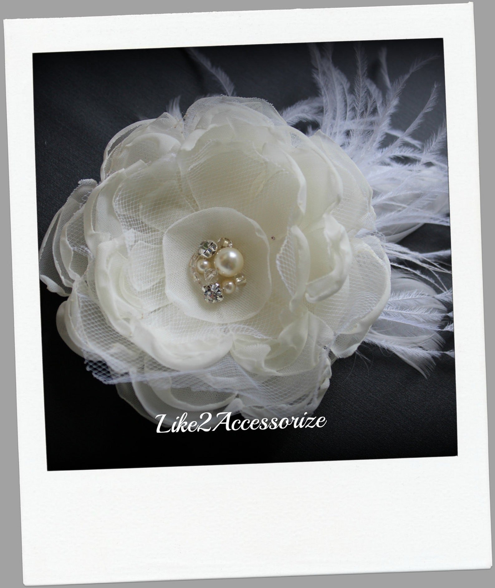 Ivory Wedding Flower Hair Clip Bridal Hair Accessories Wedding - Etsy